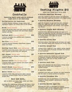 MENUS – 4 Spirits Distillery